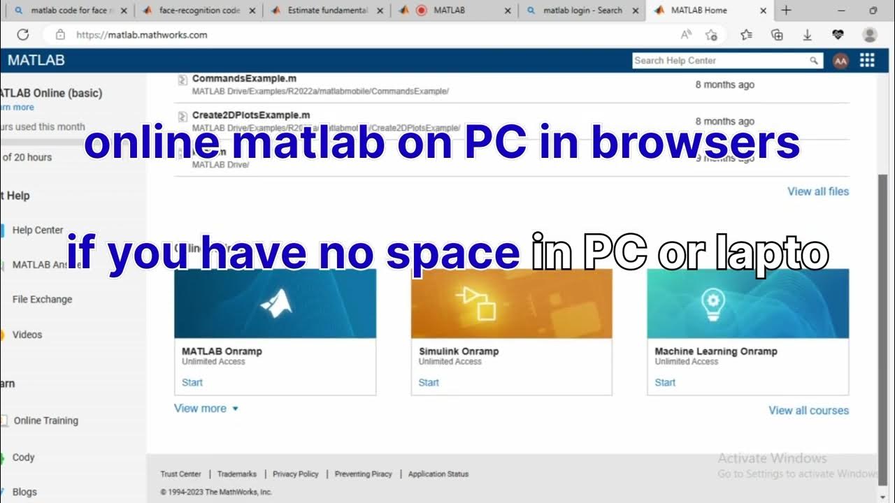 how to use online Matlab in browser. - YouTube