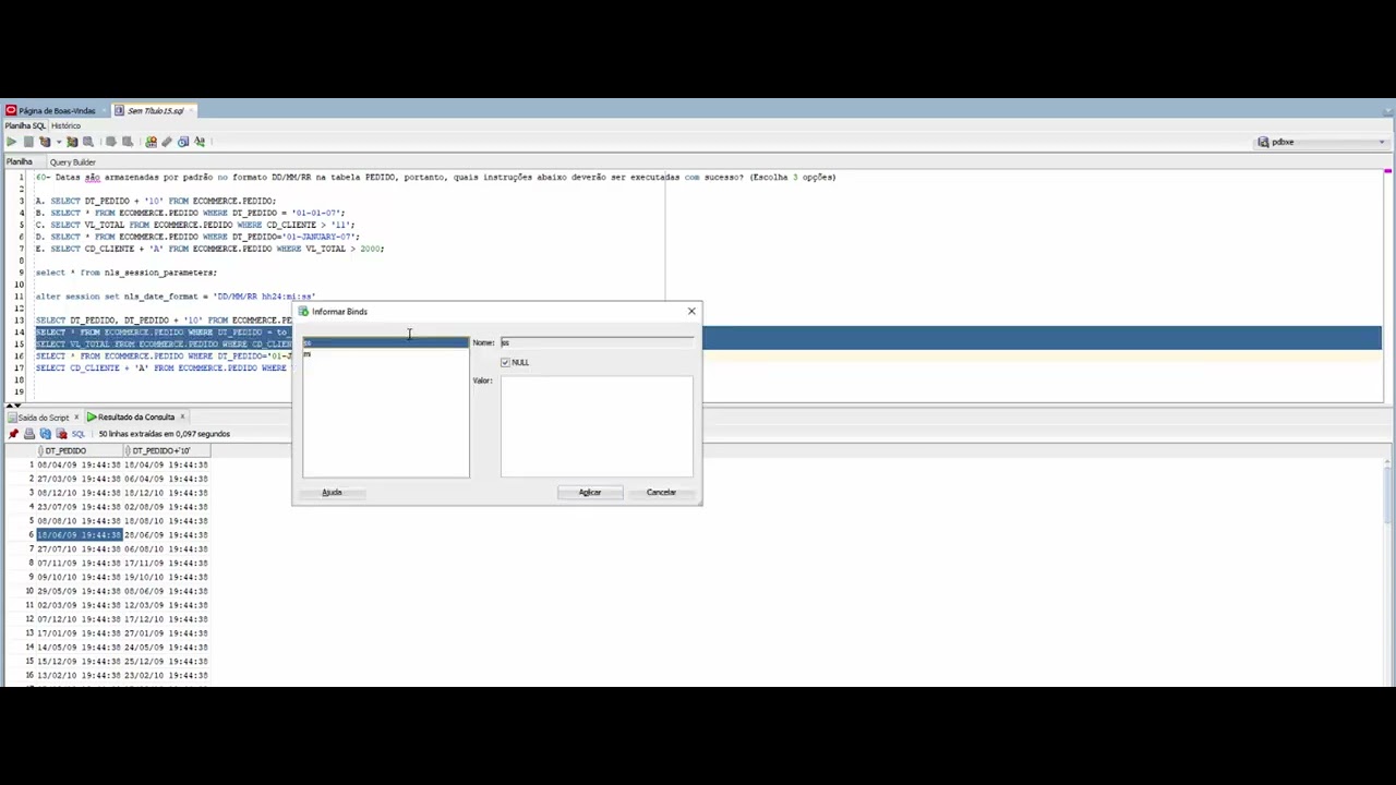 Oracle 1Z0-071: Formato de data DD/MM/RR (60ª questão) - YouTube