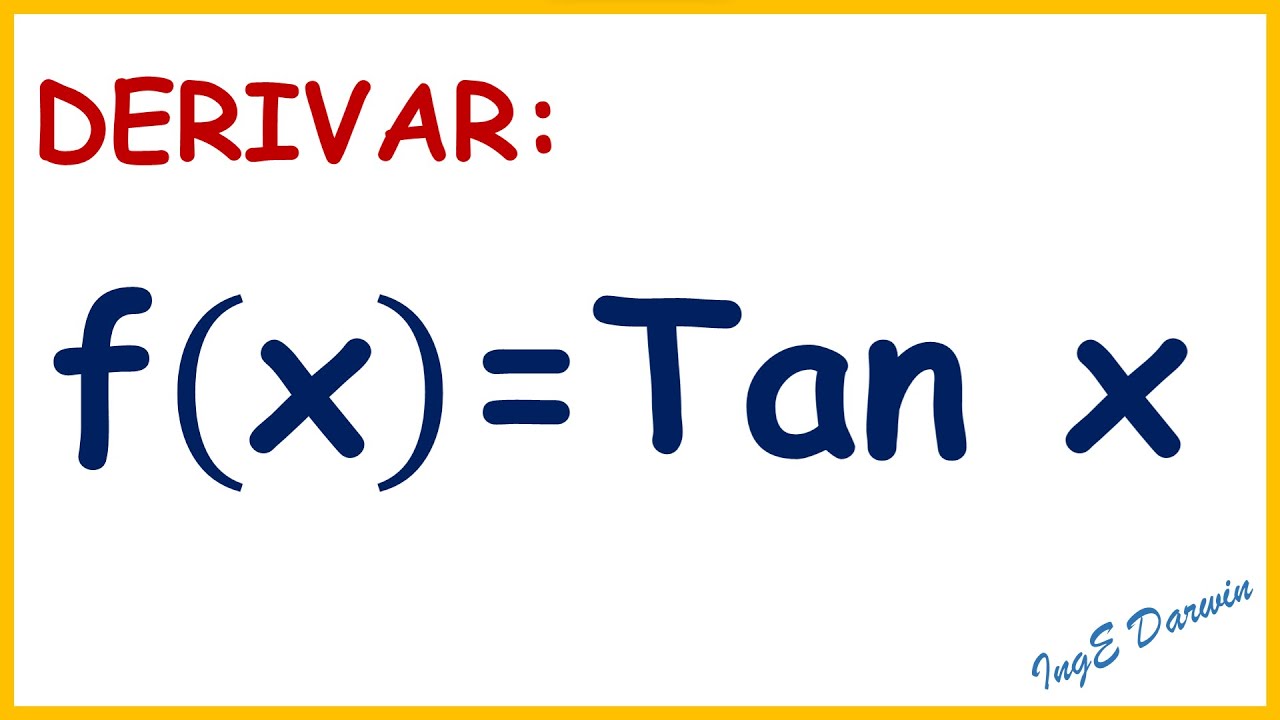 Derivada función Tangente usando la regla del cociente | Clase 1 - YouTube