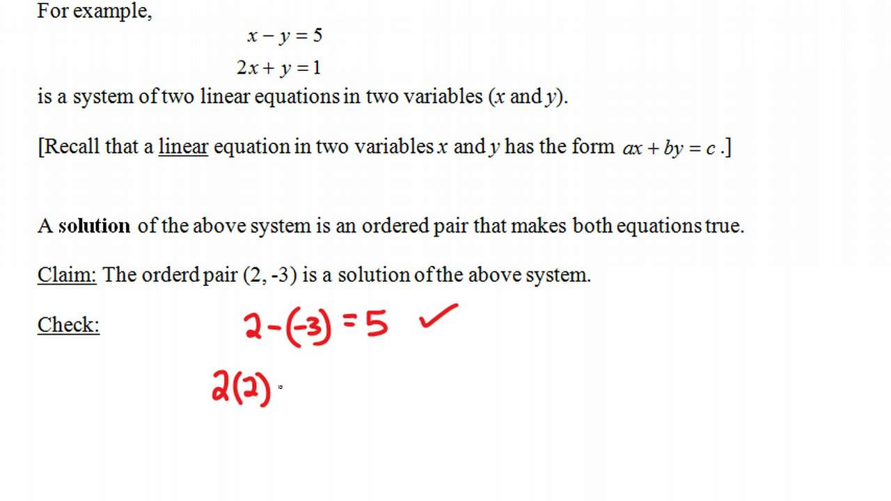 Introduction to Systems of Equations - YouTube
