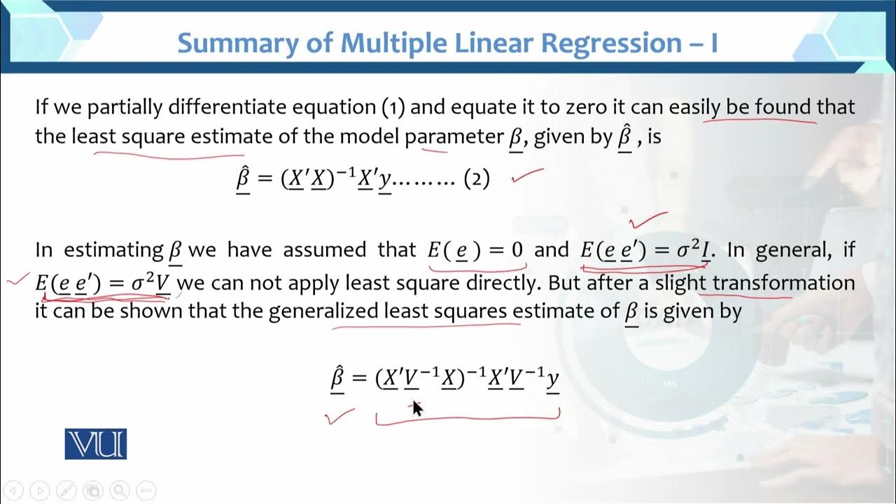 Summary of Multiple Linear Regression-1 | Multivariate Analysis | STA633_Topic106 - YouTube
