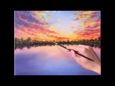 Tuval üzerine yağlı boya manzara çalışması, nasıl kolay bir şekilde yağlı boya resim yapılır..