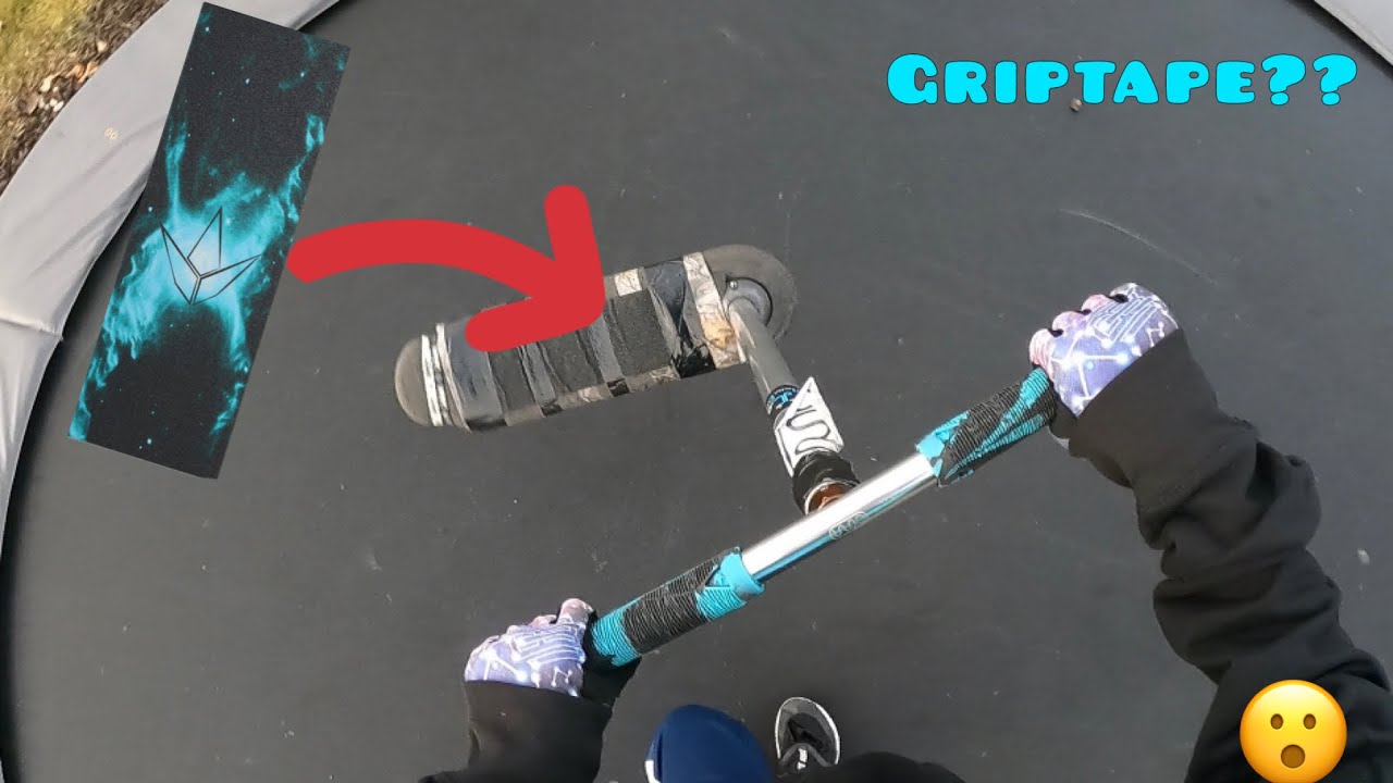 GRIPTAPE ON A TRAMPOLINE SCOOTER?!?! - YouTube