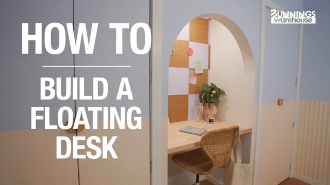How to Install a DIY Floating Desk - Bunnings Warehouse - YouTube