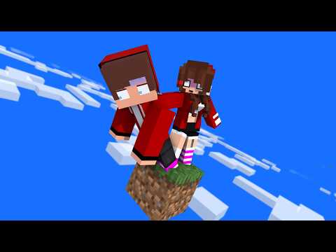 Maizen: JJ & JJ Sister Survive 1 Block in Minecraft 100 Days - Minecraft Animation