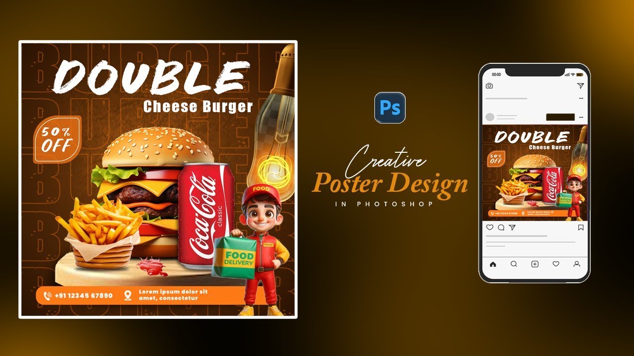 Food Social Media Post Design in Photoshop #design #videoviral# ...