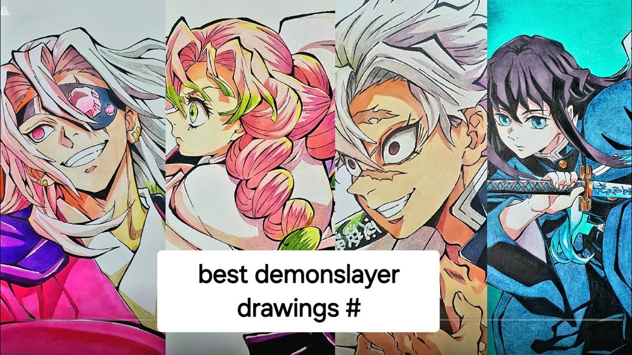 Top 4 Demon Slayer Drawings (Drawing Compilation) - YouTube