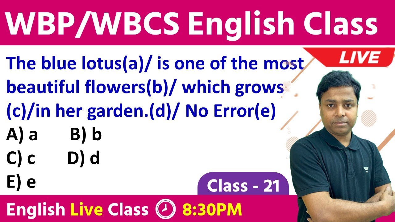 English Class 2022 WBP KP & WBCS | MCQs Model Practice Set - 21 | TWS ...