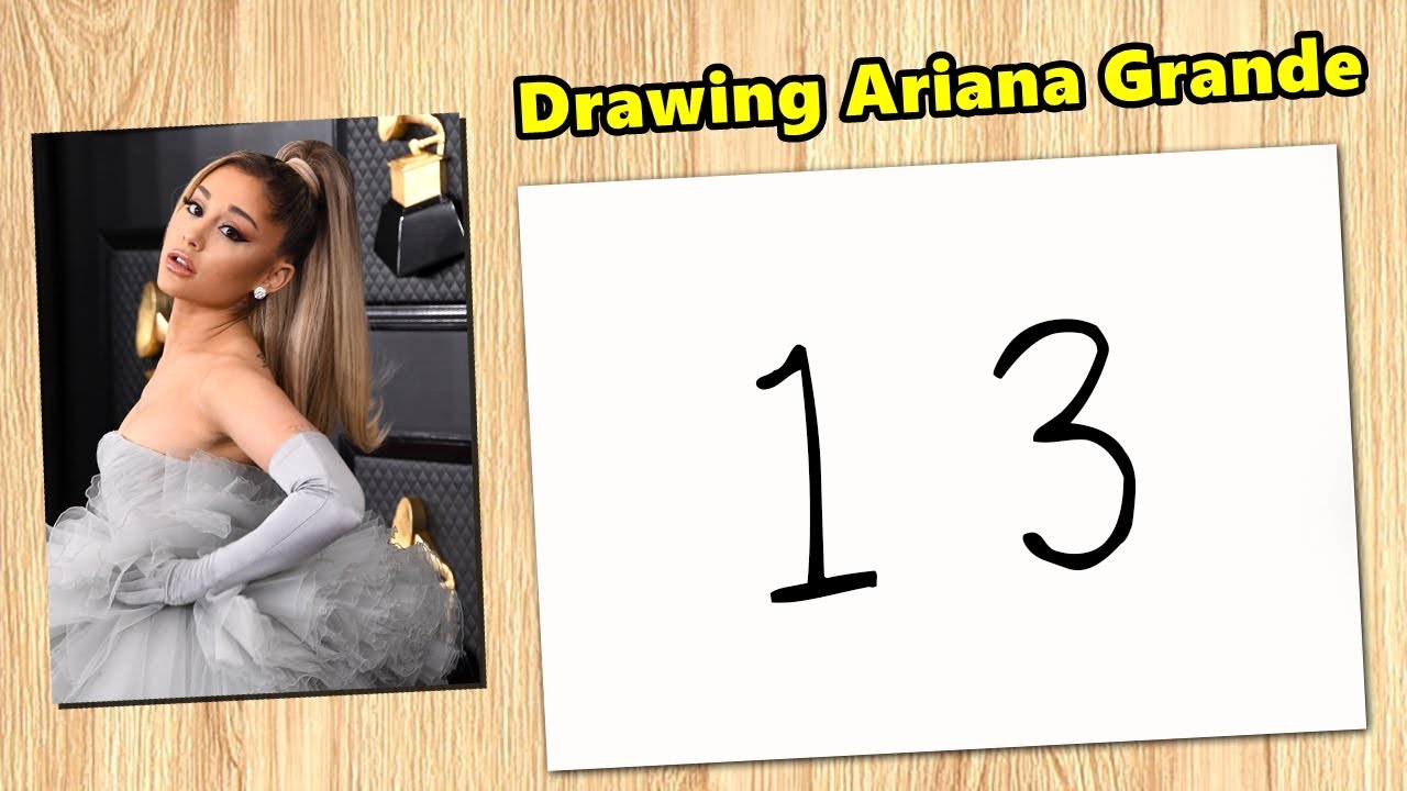Ariana Grande Drawing with number 13 easy for beginners - YouTube