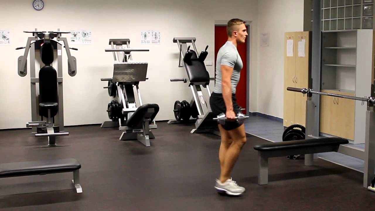 Výpady vzad s jednoručkami - YouTube