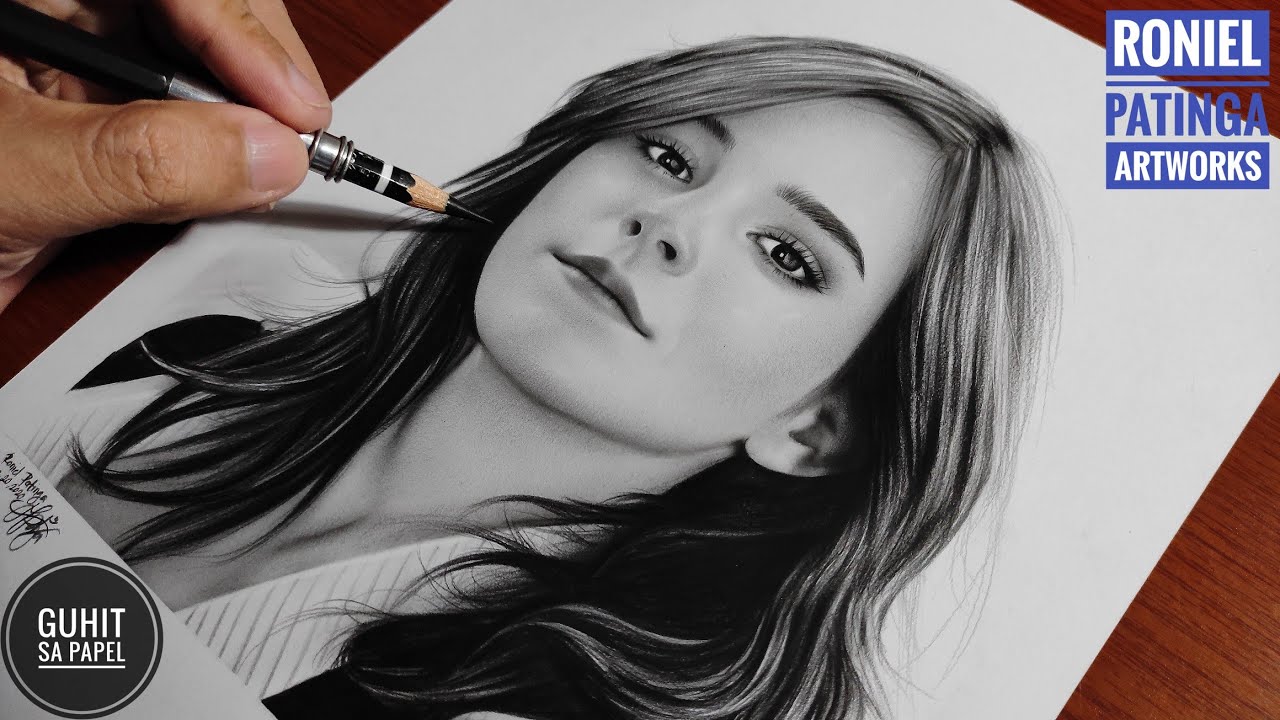 Realistic Drawing EMMA WATSON | RP Artworks - YouTube