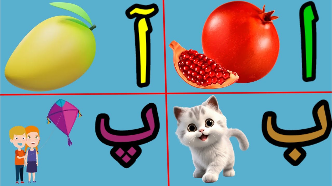 learn Urdu alphabet/ alif sy anarحروف تہجی/ اردو حروف اور الفاظ / Alif ...