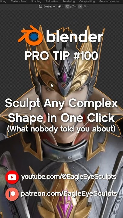 Sculpt Any Complex Shape in One Click in blender in 8 seconds #blender #tutorial #sculpting # ...