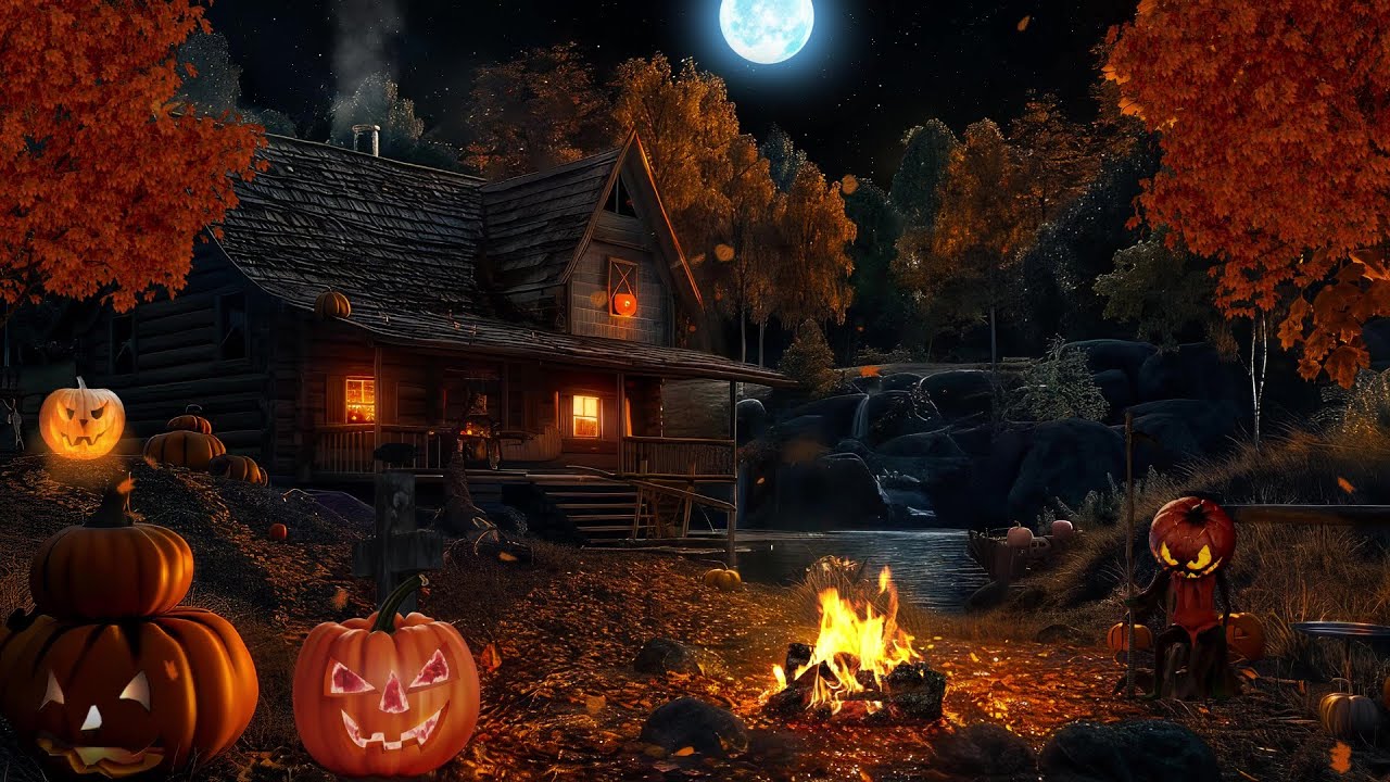 🍁Cozy Autumn Haunted House Halloween Ambience with Scary Halloween ...