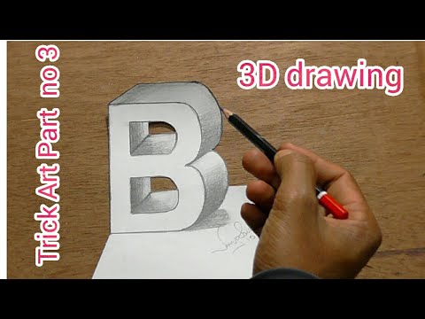 How to draw 3D letter "B' step by step easy || 3D drawing making Easy ...