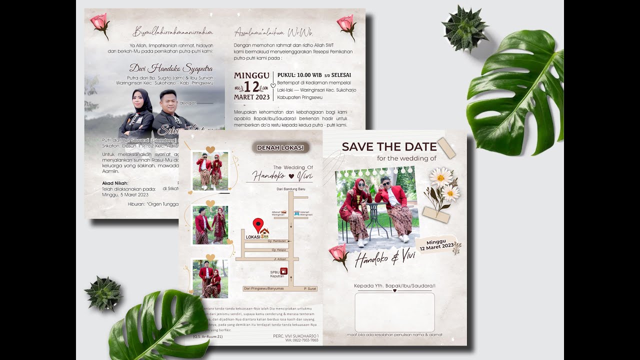 Design Undangan Pernikahan Full Color - Sparasi Handoko & Vivi - YouTube