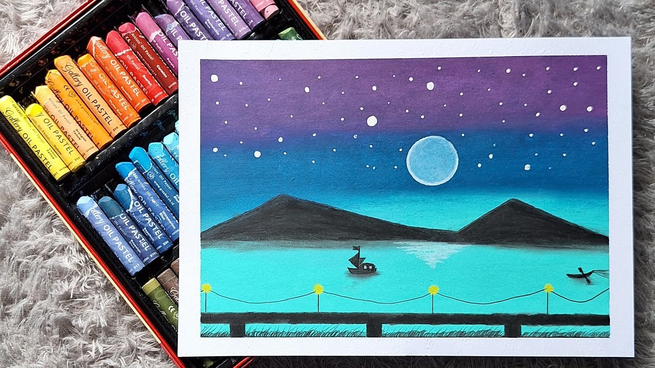 TUTORIAL MENGGAMBAR PEMANDANGAN GUNUNG DI MALAM HARI SUPER MUDAH 😍🏔 ...