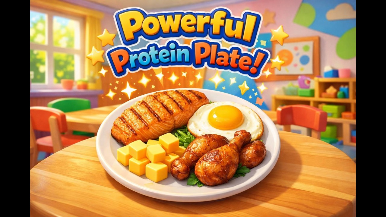 Protein Plate Song | Fish, Egg, Chicken & Cheese for Toddlers! - YouTube
