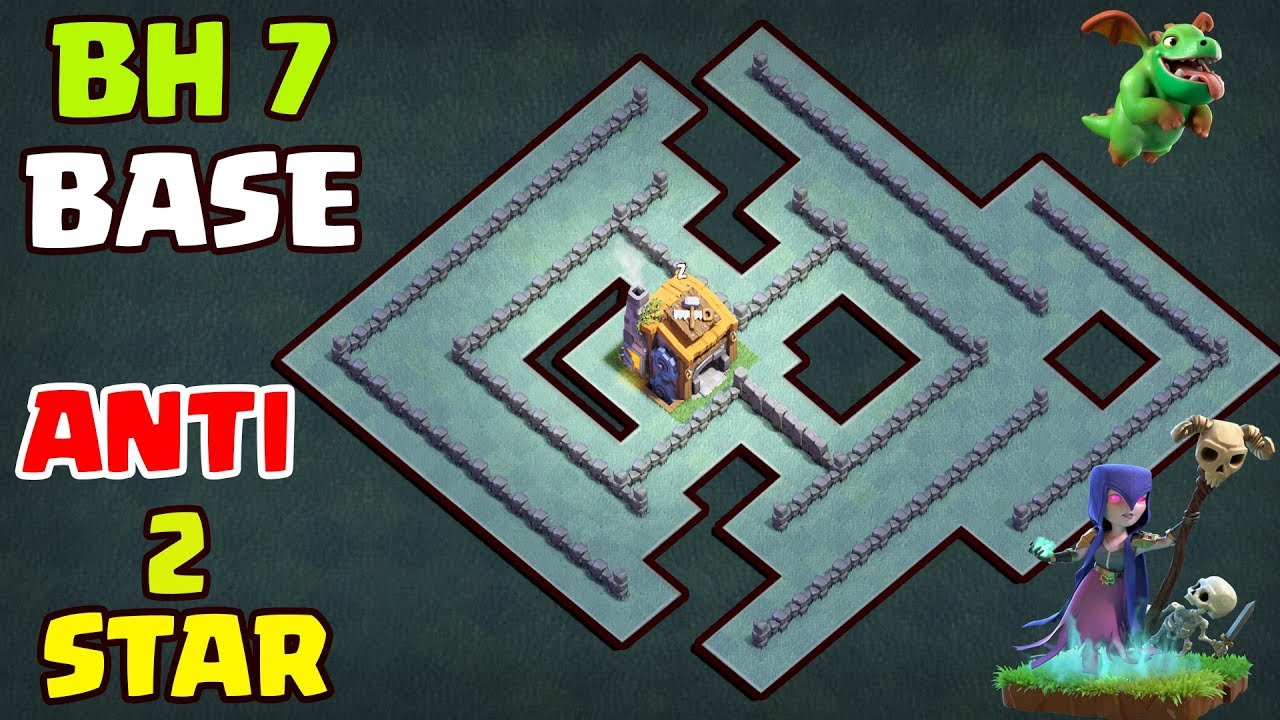 "STRONGEST" COC BUILDER HALL 7 (BH7) BASE ANTI 2 STAR w / PROOF | ANTI ...