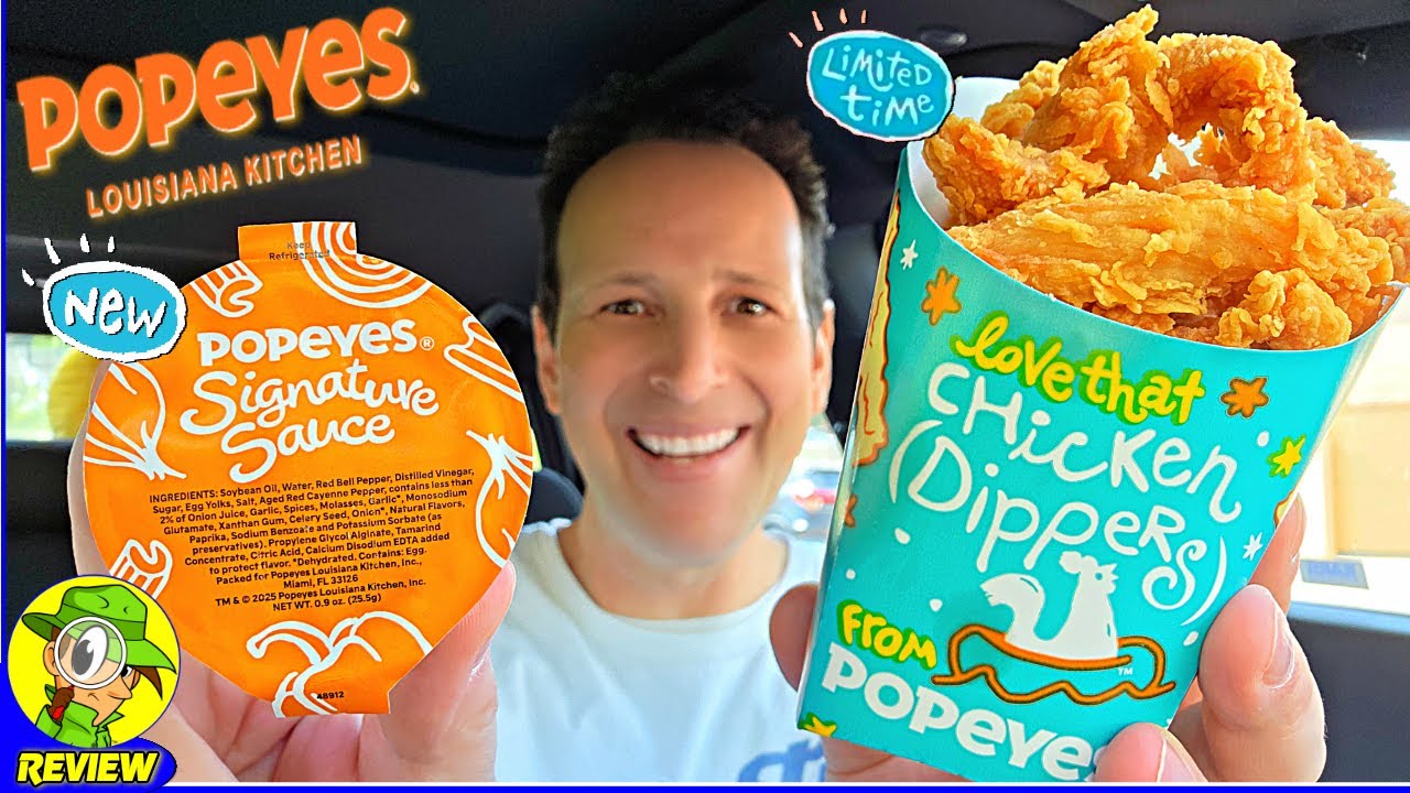 Popeyes® Chicken Dippers Review ⚜️🍗〽️ New Signature Sauce! 🤩 Peep THIS ...