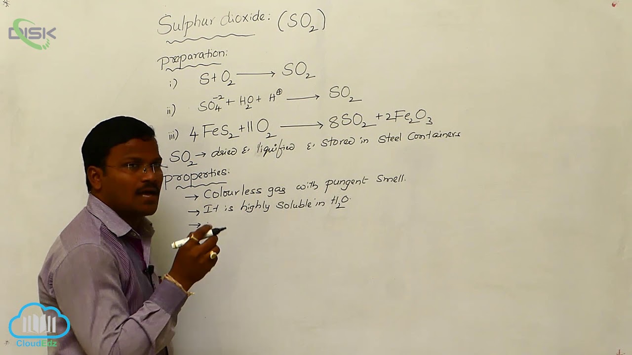 Sulphur dioxide || Sulphur Dioxide Preparation and Properties 1 || Disk ...