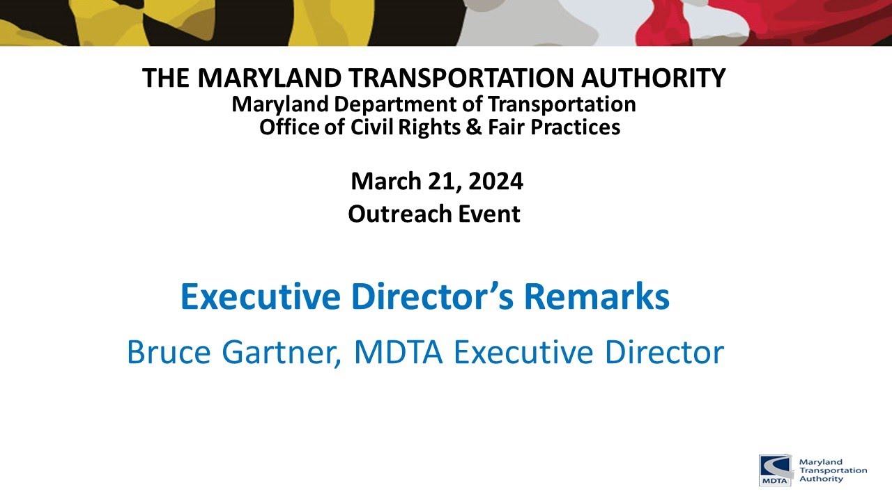 MDTA Executive Director Bruce Gartner Remarks - YouTube