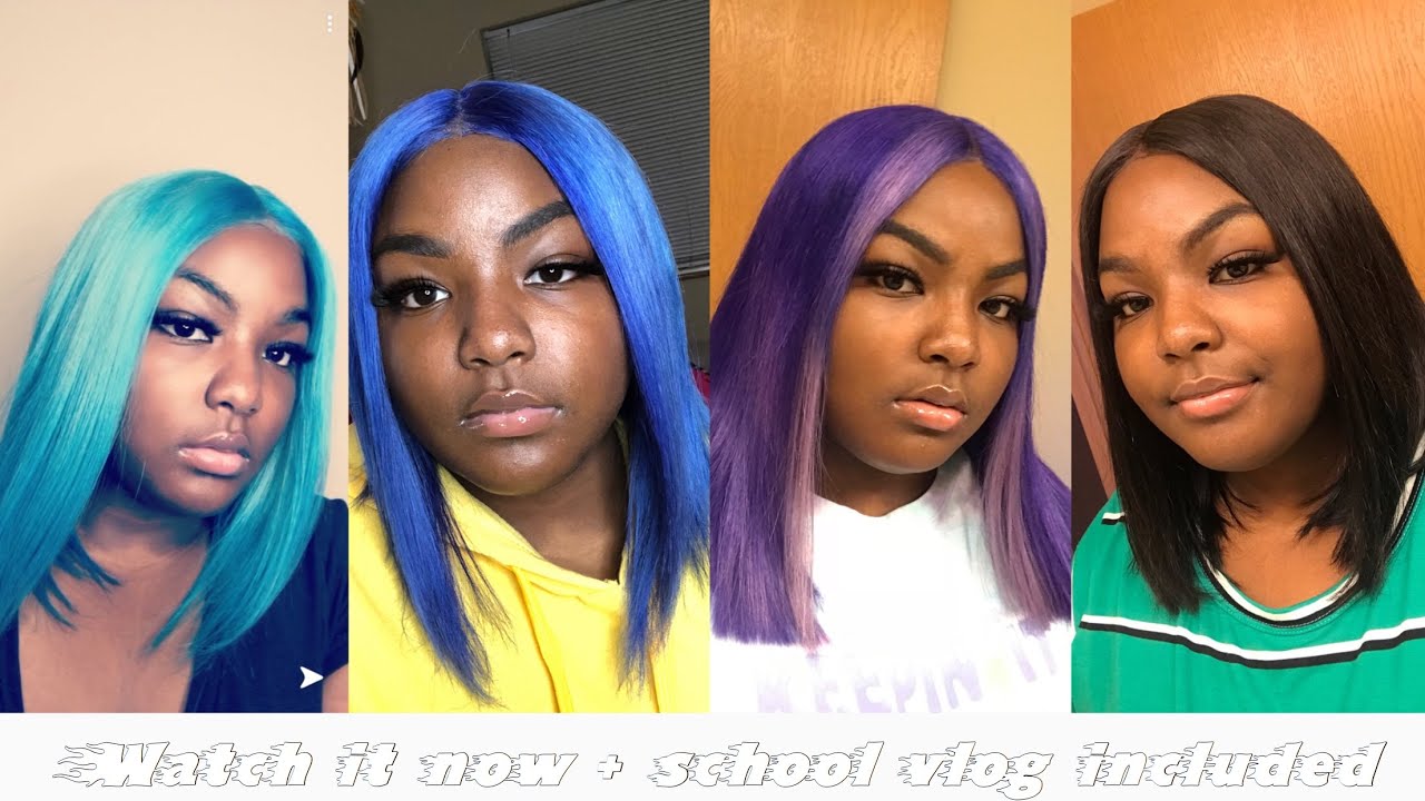 Wearing a different color wig to school for a week - YouTube