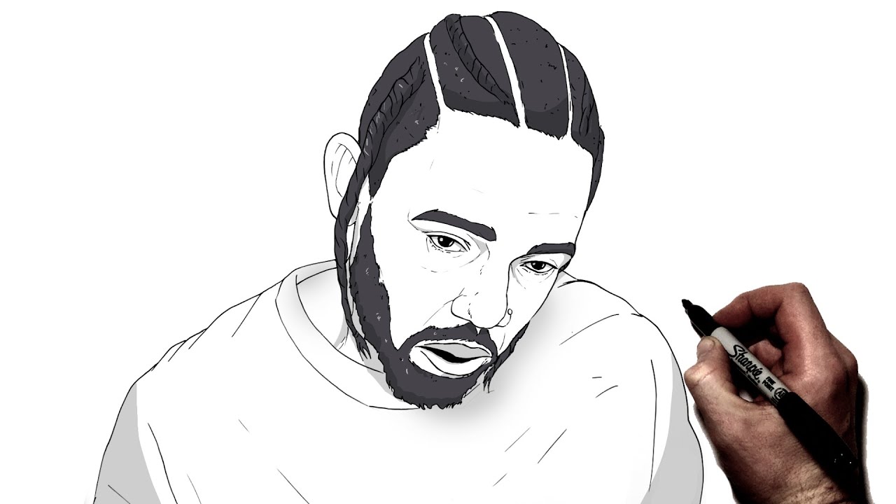 How To Draw Kendrick Lamar DAMN. | Step By Step - YouTube