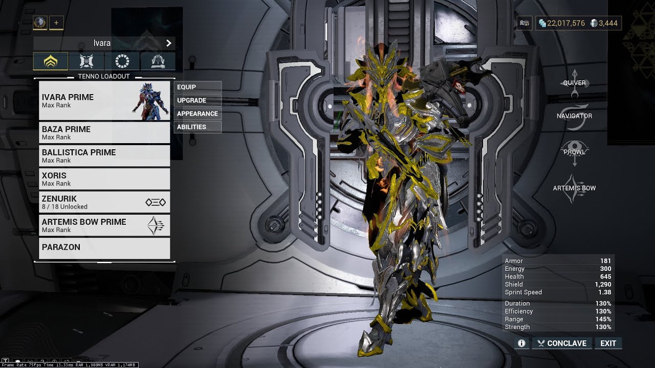 Warframe Ivara Skathi Collection showcase! - YouTube