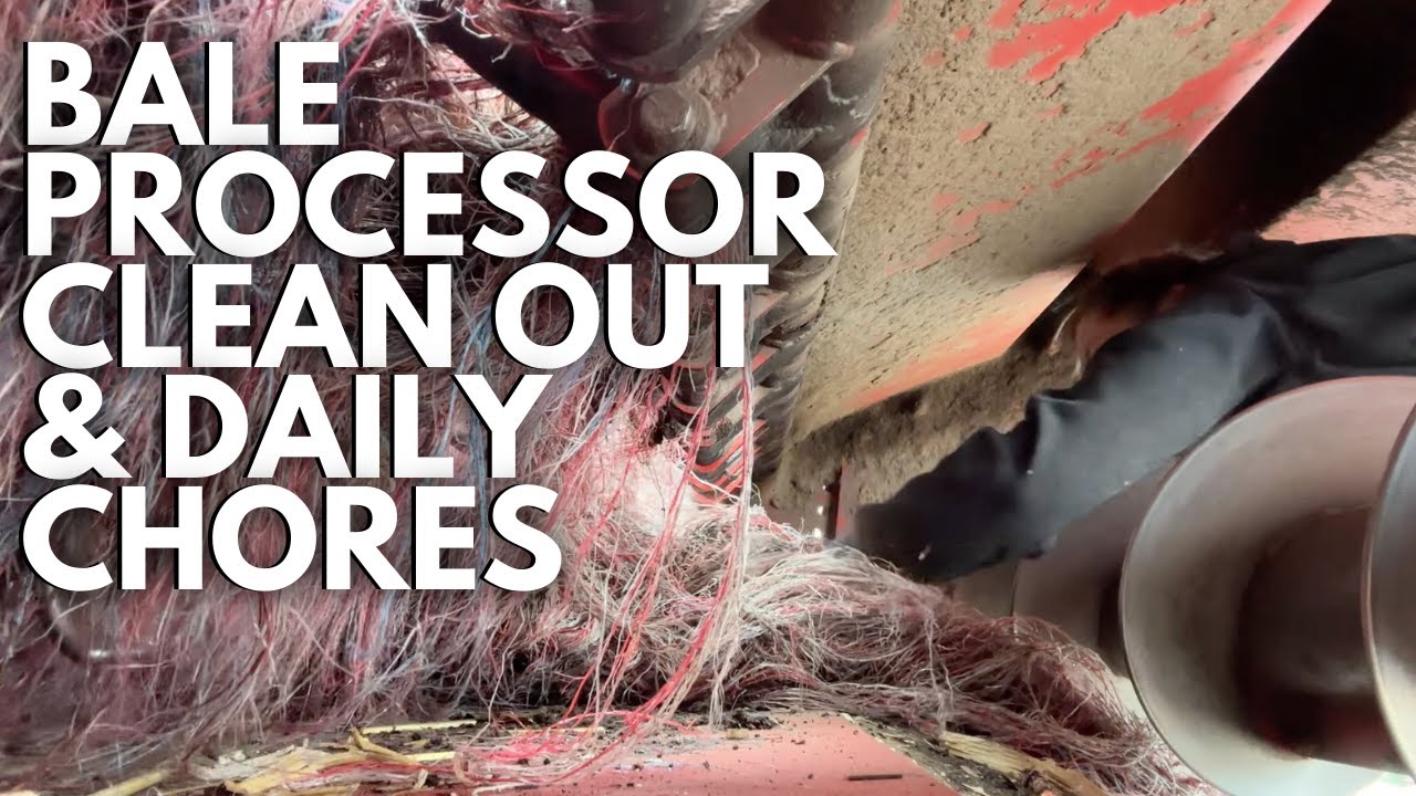 bale processor clean out & daily chores | Day in the life of a 27 year old farmer | farm vlog ...