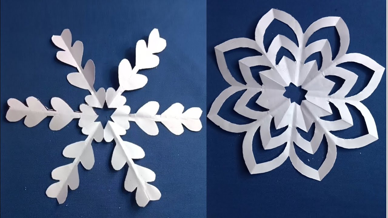 How to make snowflake with paper ️ Easy paper flower making tutorial ...