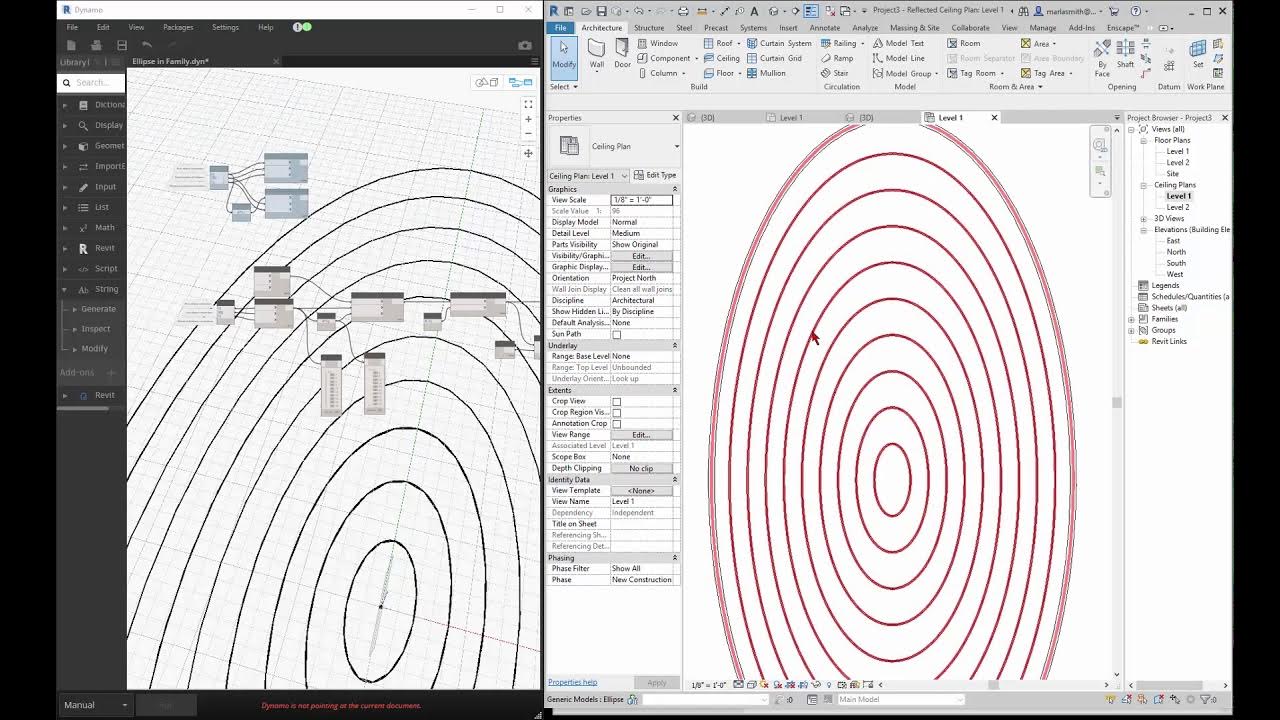 02 Revit Ellipse offset dynamo Generic Model family insert into Project - YouTube