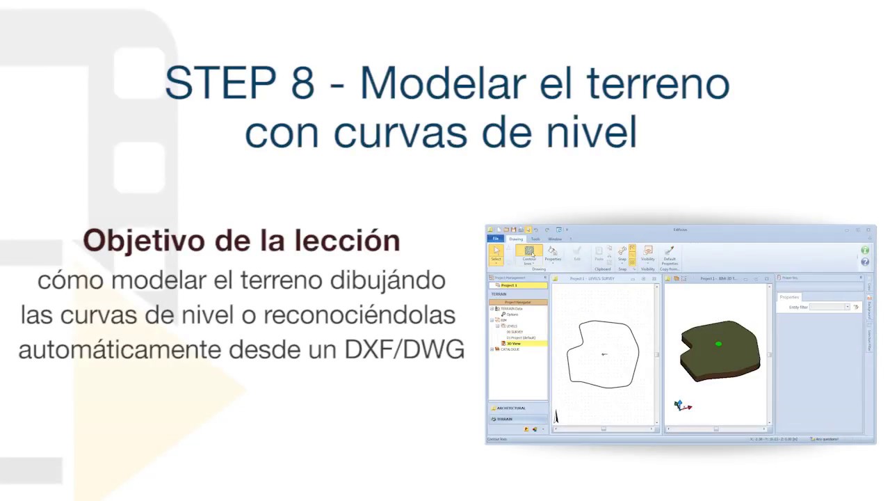 Tutorial de Edificius - STEP 8 - Modelar el terreno con las curvas de nivel - ACCA software ...