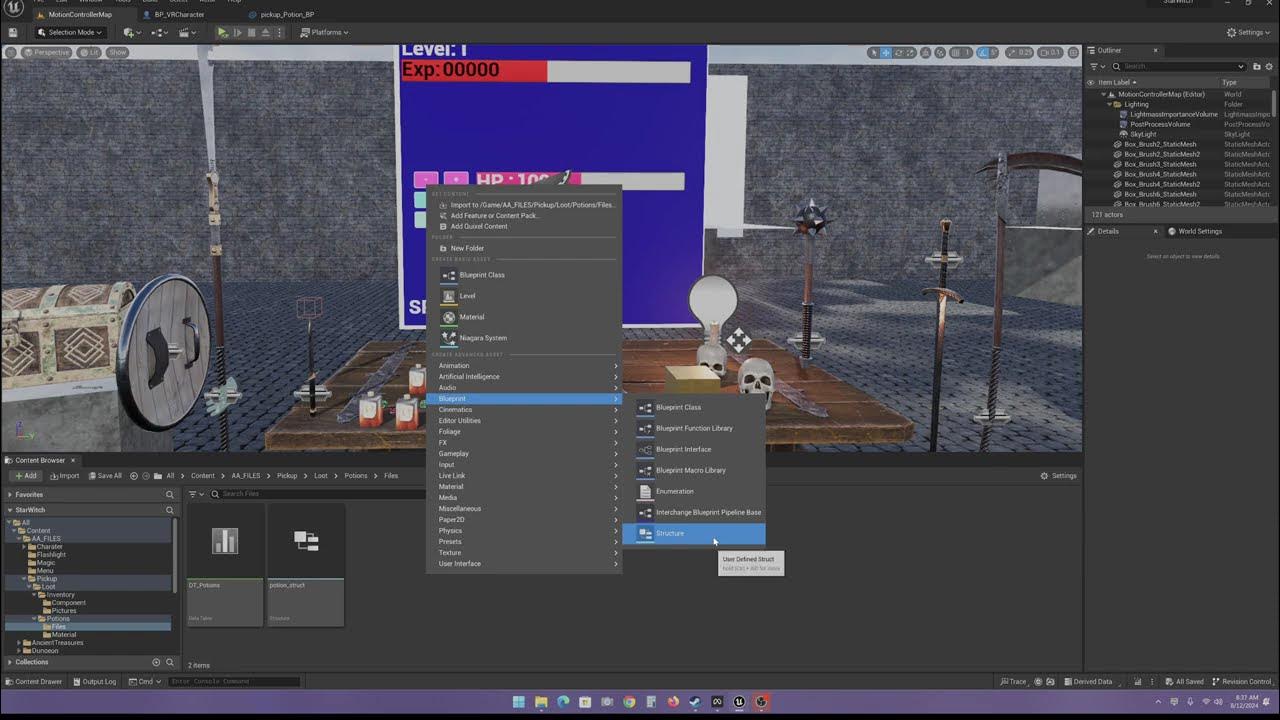How to make a VR game using Unreal Engine 5 with VRE plugin Part 32: Using data tables - YouTube