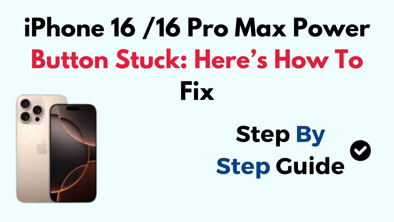 iPhone 16 /16 Pro Max Power Button Stuck: Here’s How To Fix - YouTube