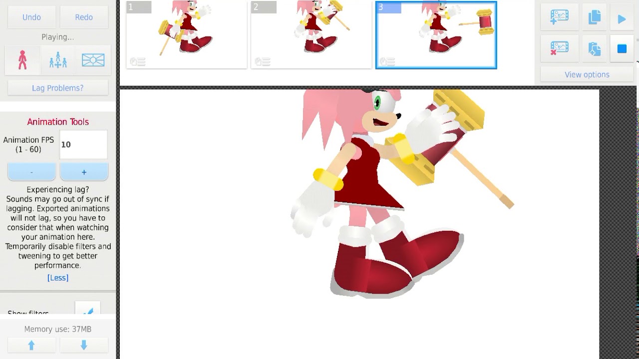 Sonic stick nodes adventures: Amy with hammer animation - YouTube