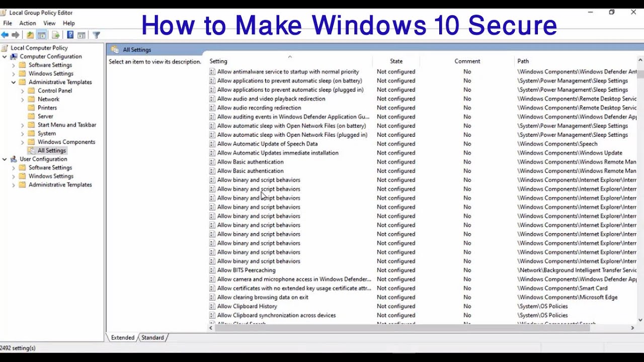 How to Make Windows 10 Secure - YouTube