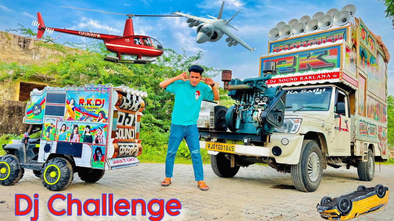 Mini dj vs Helicopter fight video || gadi wala cartoon viral - YouTube