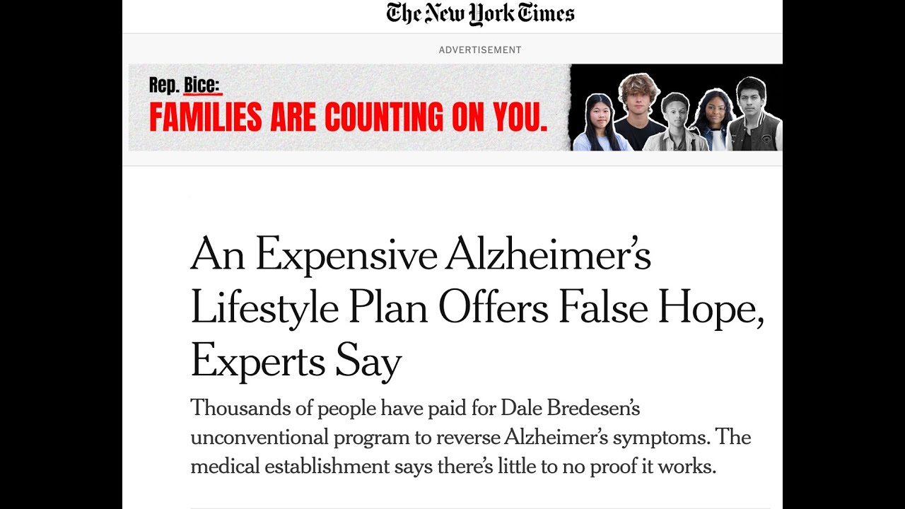 Bad journalism from New York Times about Bredesen's ReCODE program! But ...