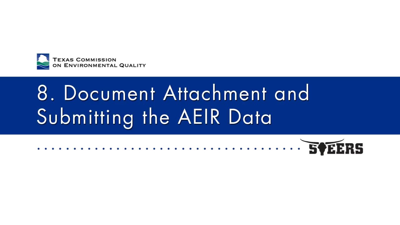 Web-EI 8. Document Attachment and Submitting the AEIR Data - YouTube
