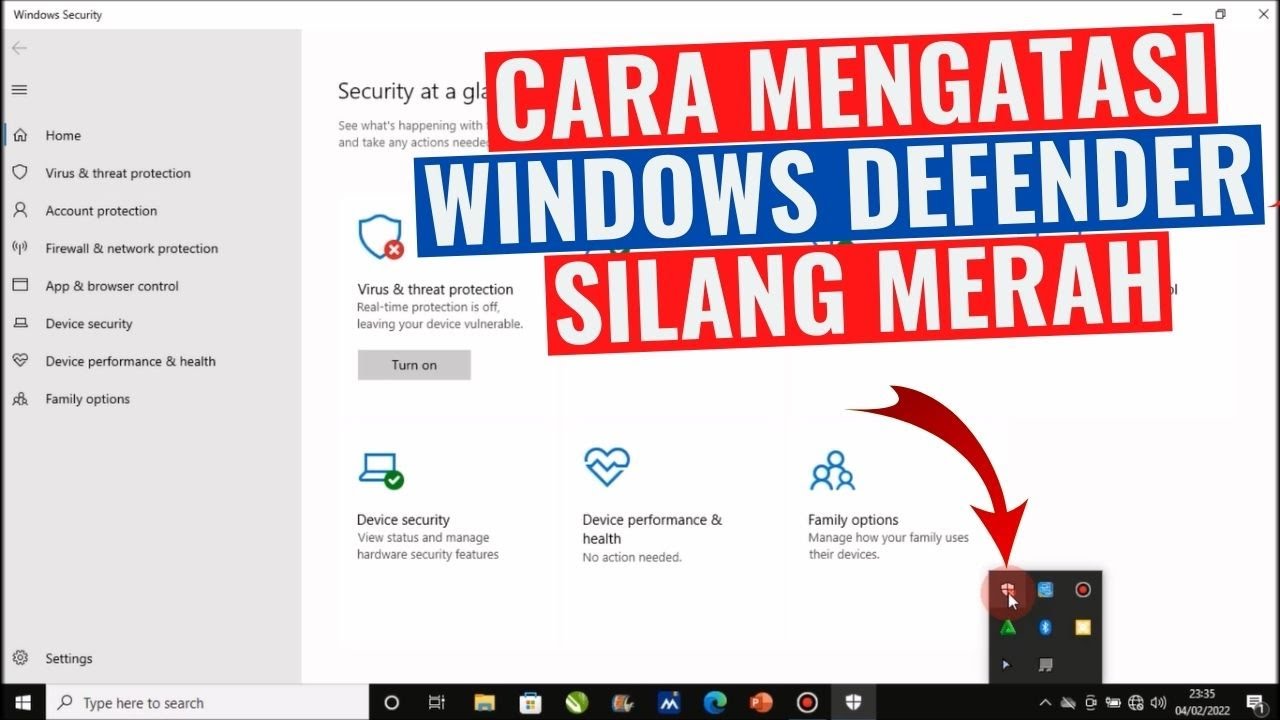 Cara Mengatasi Windows Defender Silang Merah di Windows 10 - YouTube