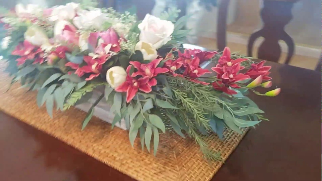 DIY table Floral design lifelike flower arrangenment - YouTube
