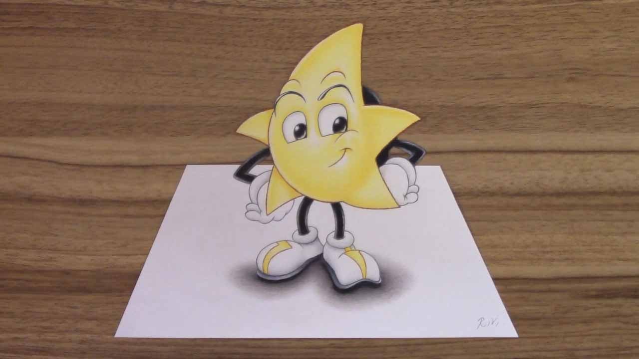 Drawing Ristar The Shooting Star - 3D Art - YouTube