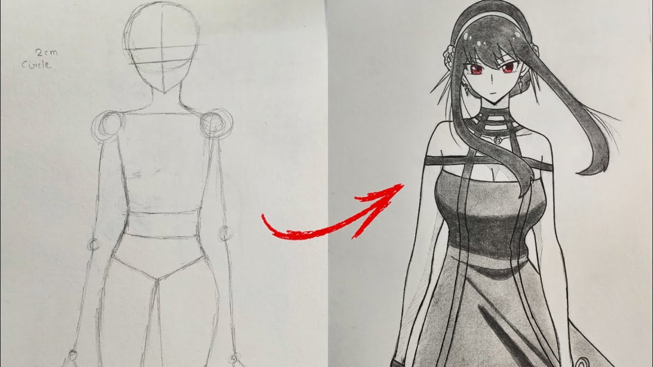 How to draw Yor forger from spy X family | Anime drawing | Tutorial ...