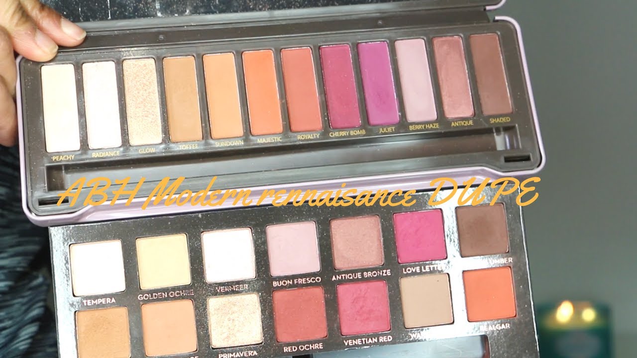 ABH Modern Renaissance DUPE?! ♡ BYS Berries palette swatch comparision ...
