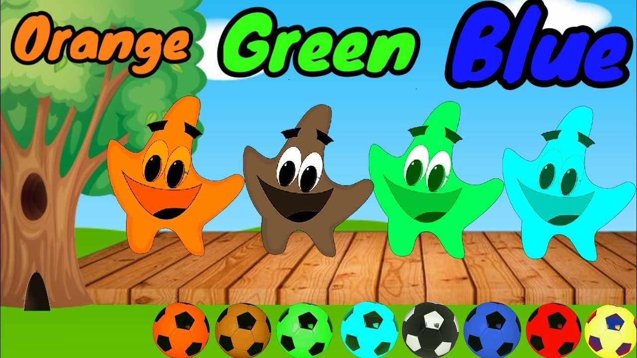Teaching colors for children a song in English with a Star and colored ...