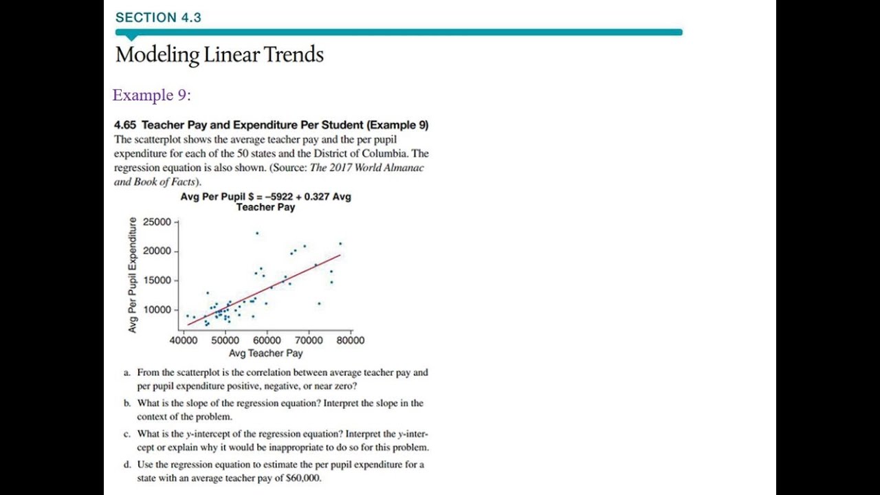4.3 Modeling Linear Trends - Example 9 - YouTube