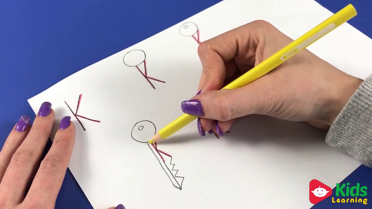 Learn the Letter K by Drawing (Learning the Alphabet) - YouTube