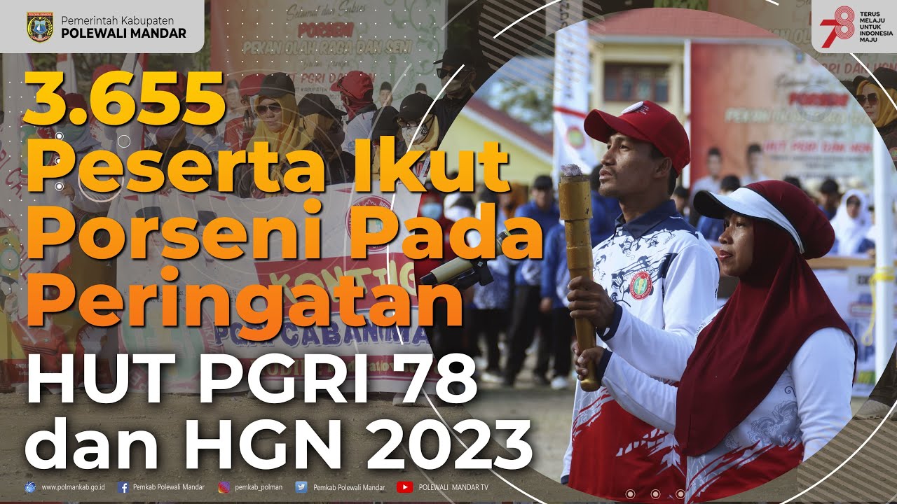 3655 Peserta Ikut Porseni pada Peringatan HUT PGRI 78 dan HGN 2023 - YouTube