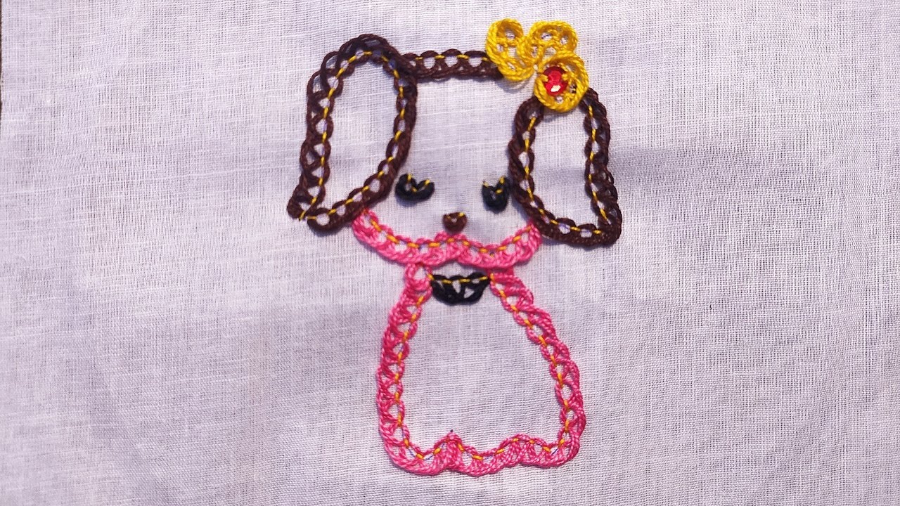 Easy Hand Embroidery I Cute Puppy - YouTube
